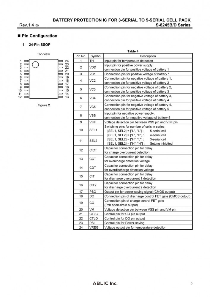 S-8245B/D Series datasheet page 5