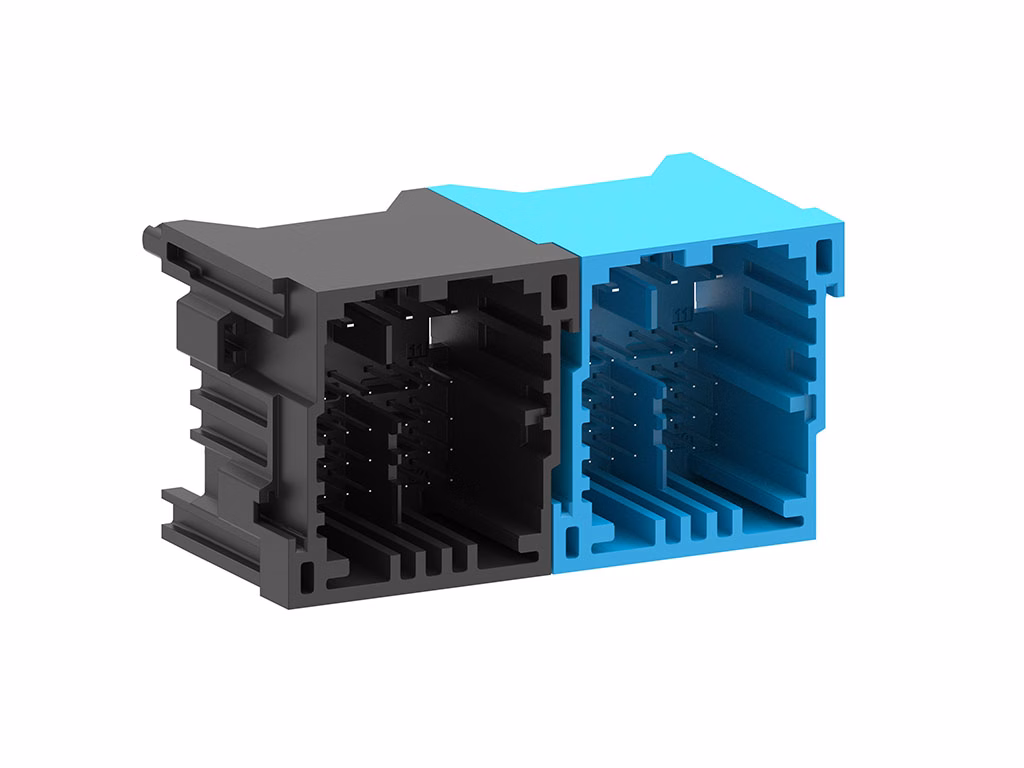 stAK50h 4 Bay Right-Angle Hybrid Header, 84 Circuits, Bay 1: 12 Circuits/Key 1/Black; Bay 2: 28 Circuits/Key 2/Green; Bay 3: 32 Circuits/Key 1/Black; Bay 4: 12 Circuits/Key 2/Green; Tube