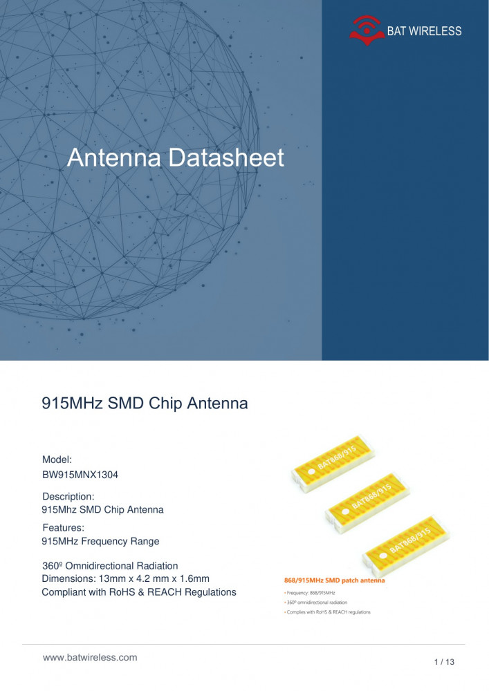 BW915MNX1304 datasheet page 1