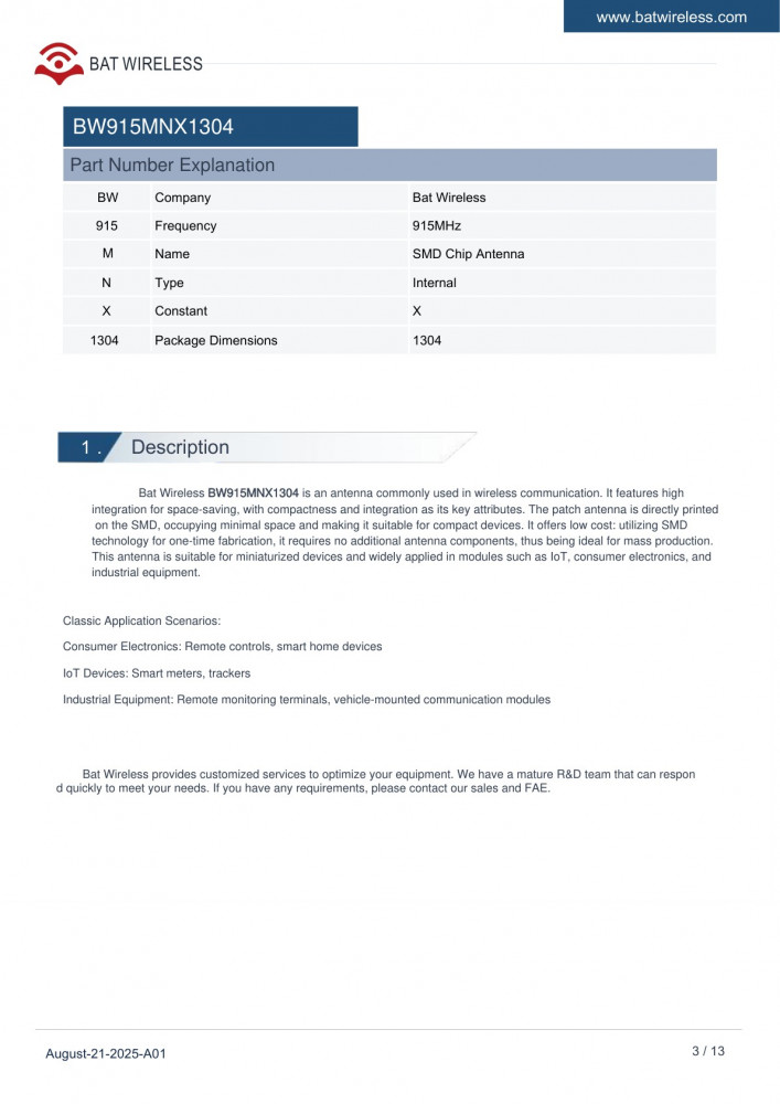BW915MNX1304 datasheet page 3