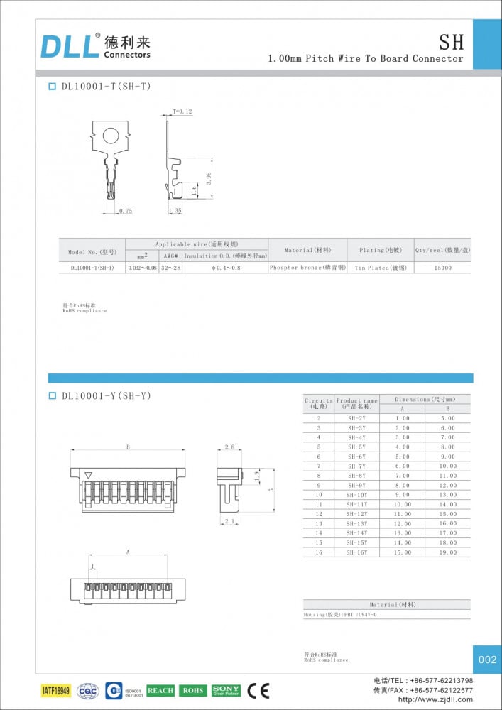 DLL SH series technical document page 2