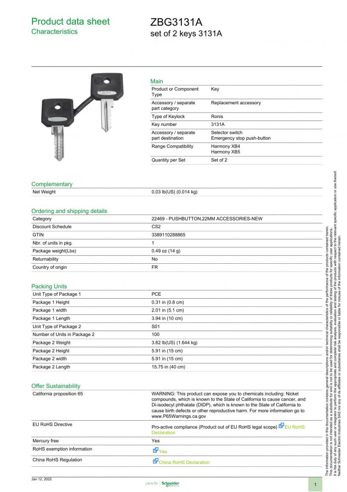 ZBG3131A technical document page 1