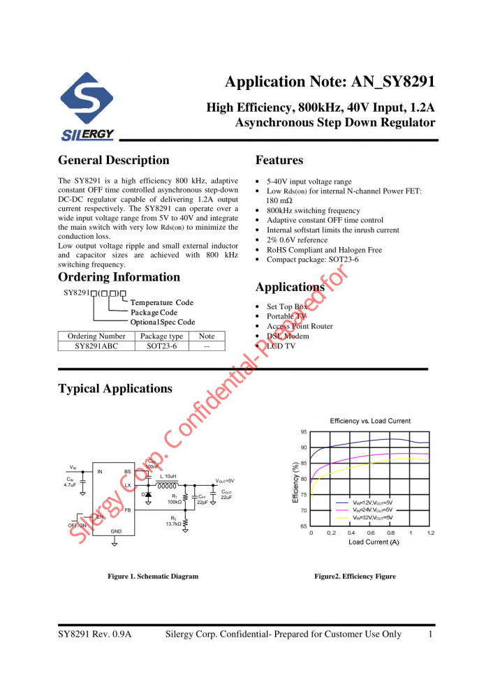 SY8291ABC datasheet page 1