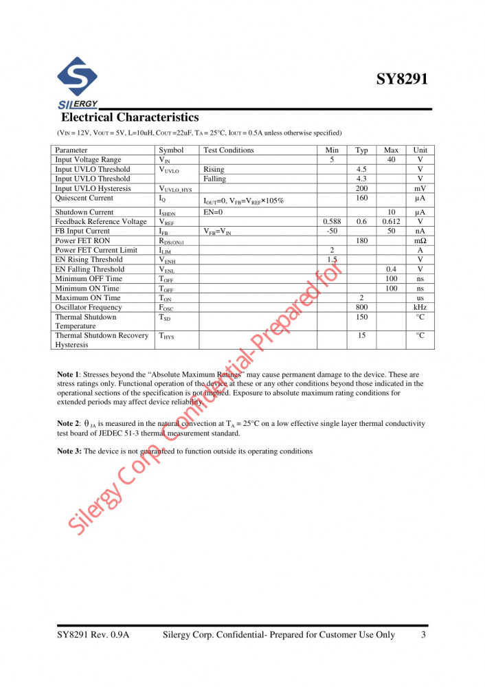 SY8291ABC datasheet page 3