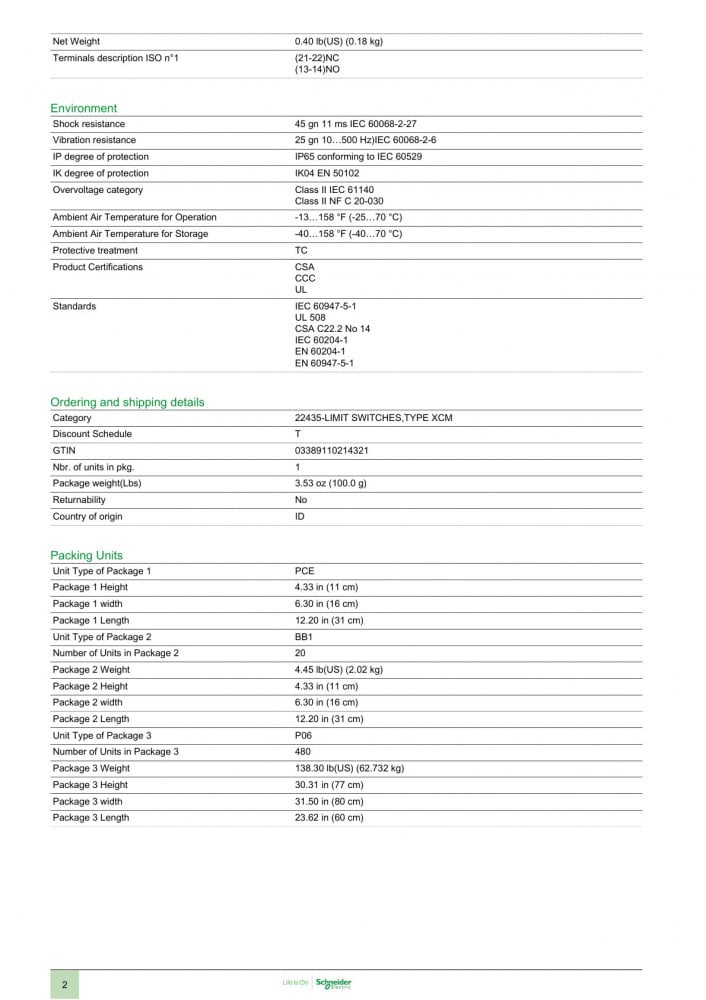 XCKN2145P20 technical document page 2