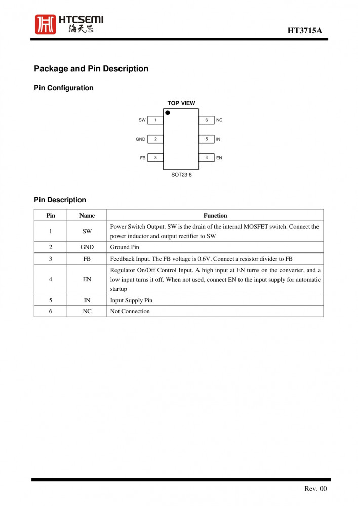 HT3715ARTZ datasheet page 2