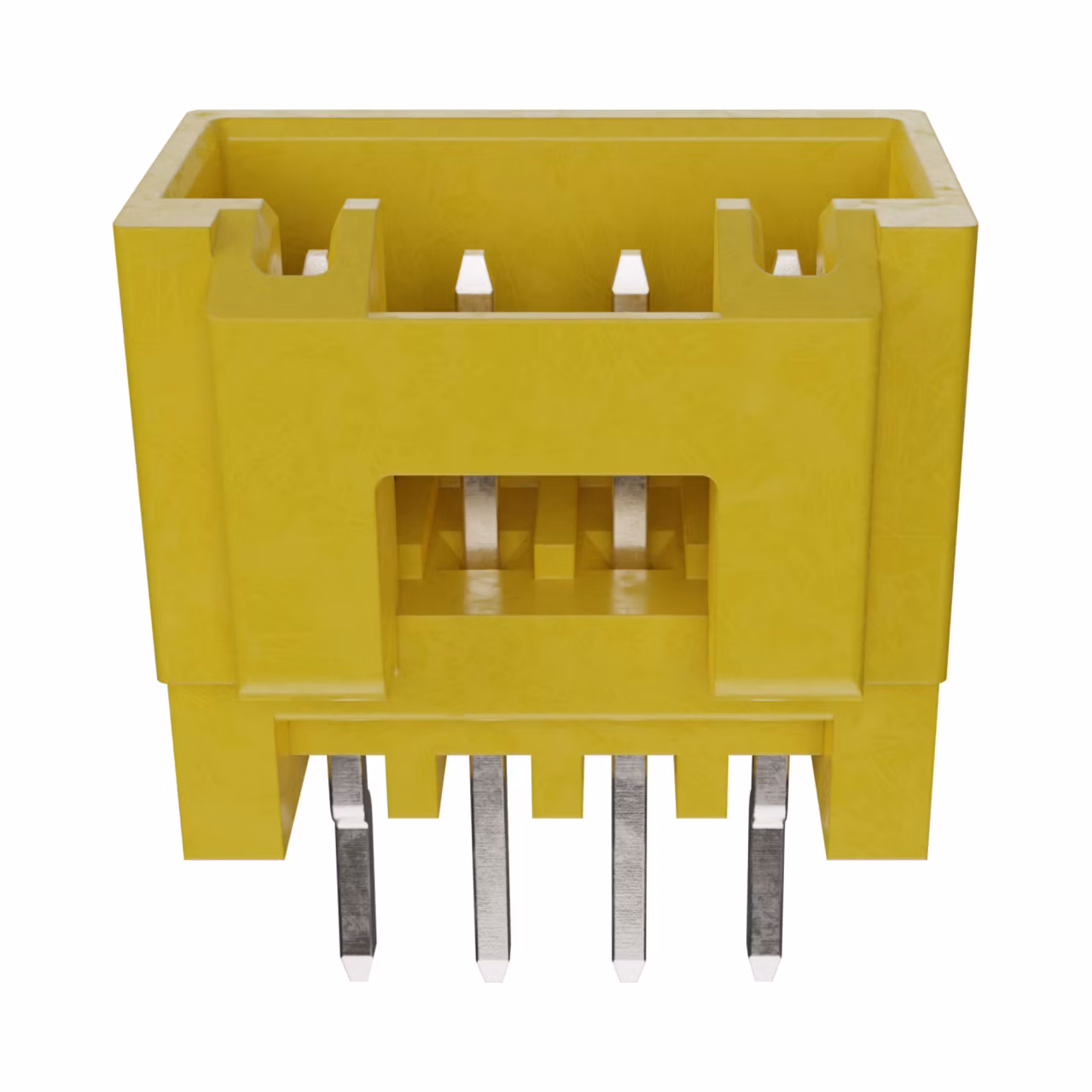 2.00mm Pitch MicroTPA Wire-to-Board Header, Vertical, Kinked PC Tail, with Inner Positive Lock, 4 Circuits, Yellow for sale