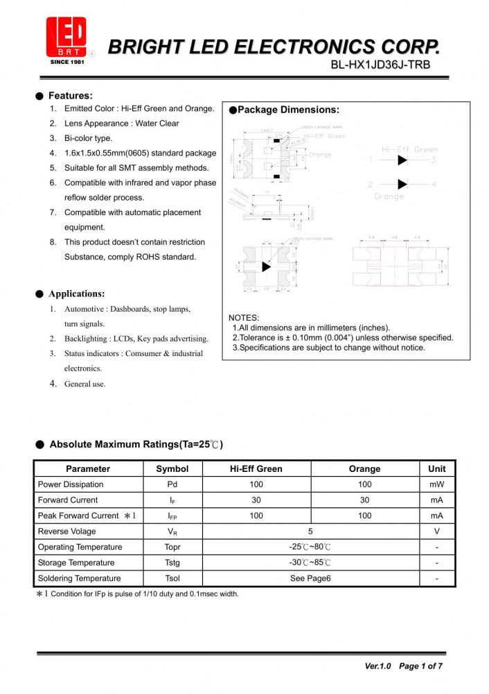 BL-HX1JD36J-TRB datasheet page 1