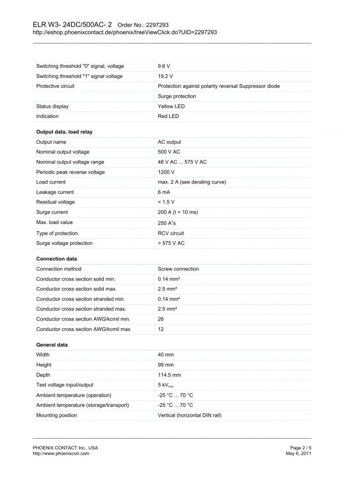 Phoenix Contact 2297293 technical document page 2