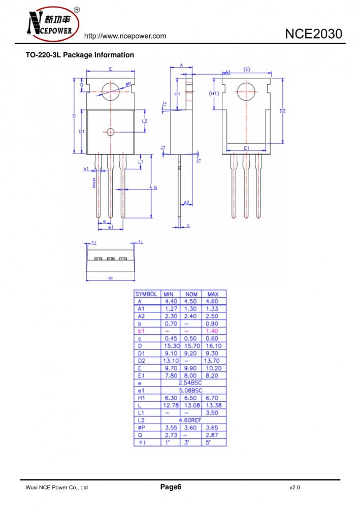 NCE2030 datasheet page 6