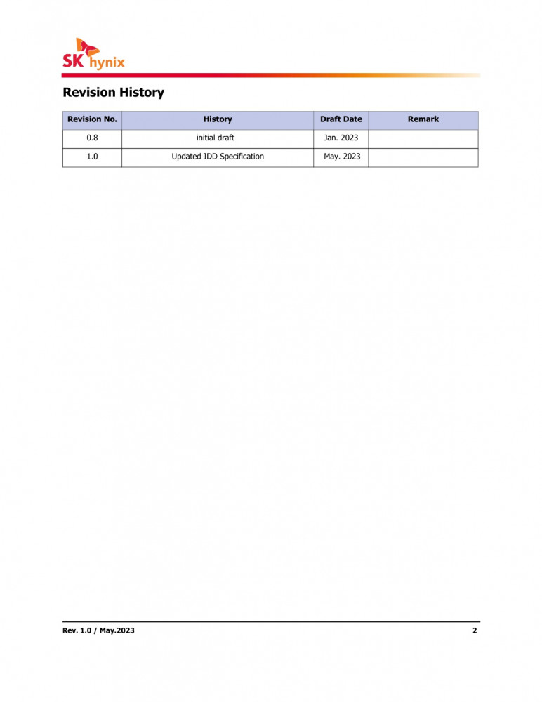 H5AG46DXNDX117N datasheet page 2