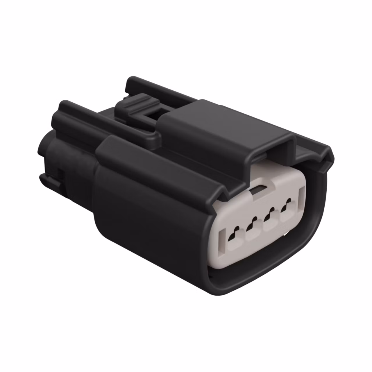 MX150 Mat-Sealed Female Connector Assembly, Single Row, 4 Circuits, Keying Option C, Dark Gray for sale