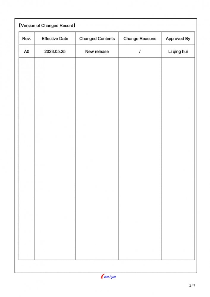 CR6045K series specification sheet page 2