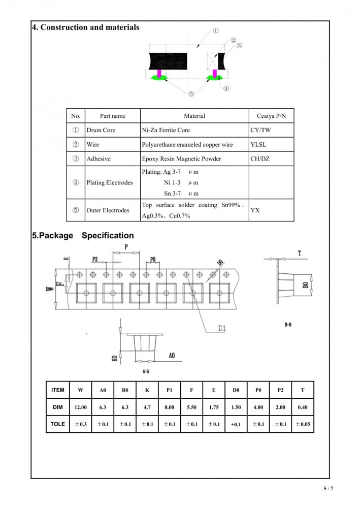 CR6045K series specification sheet page 5