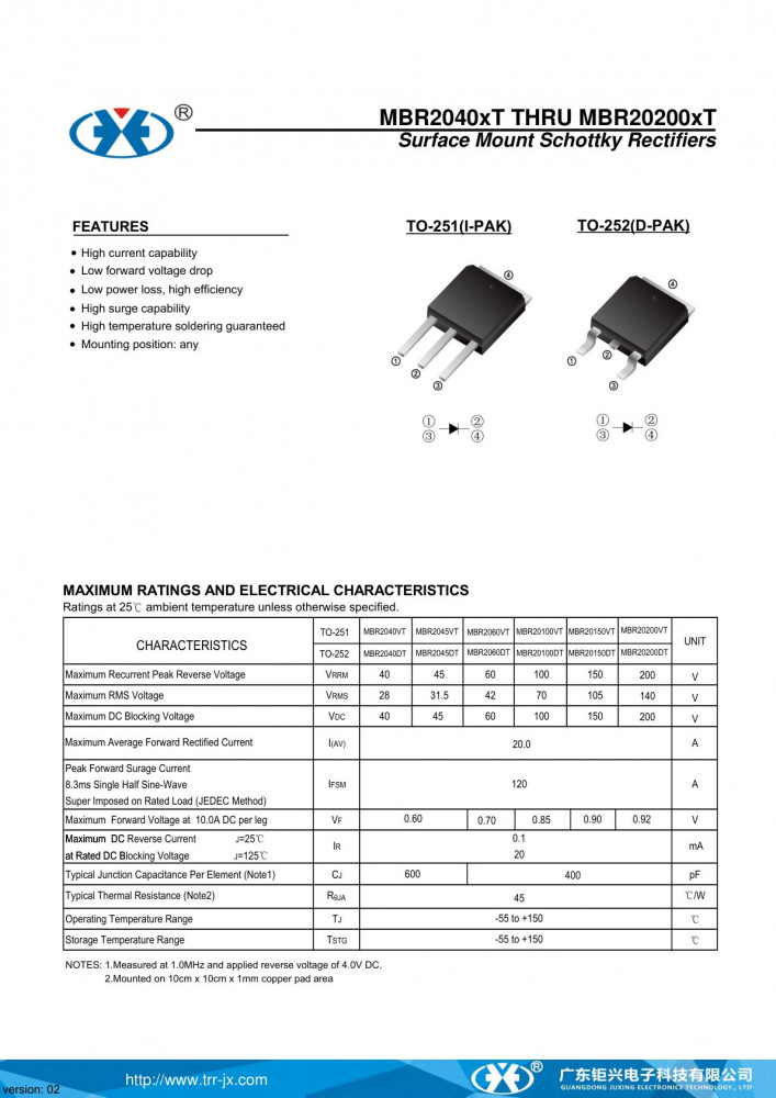 MBR20150DT datasheet page 1