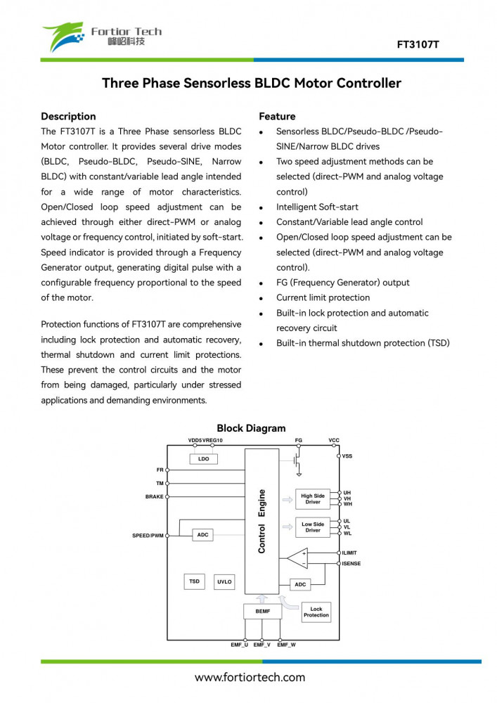FT3107T datasheet page 1