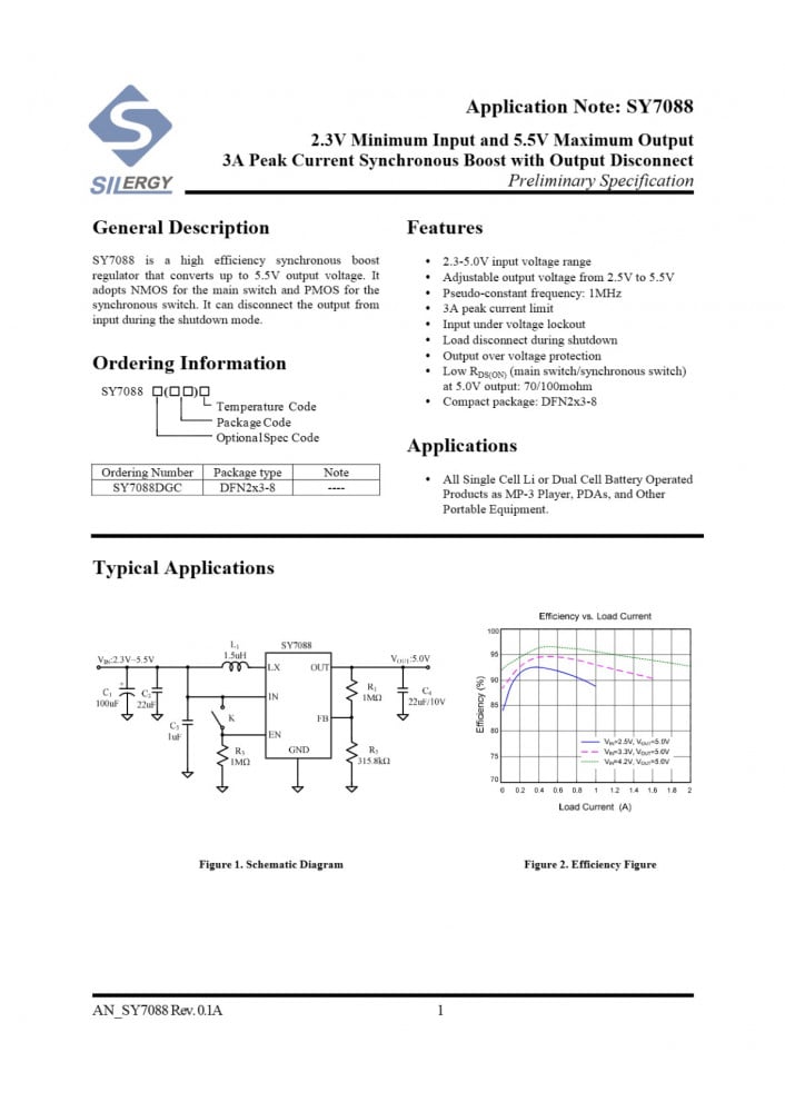 SY7088DGC datasheet page 1
