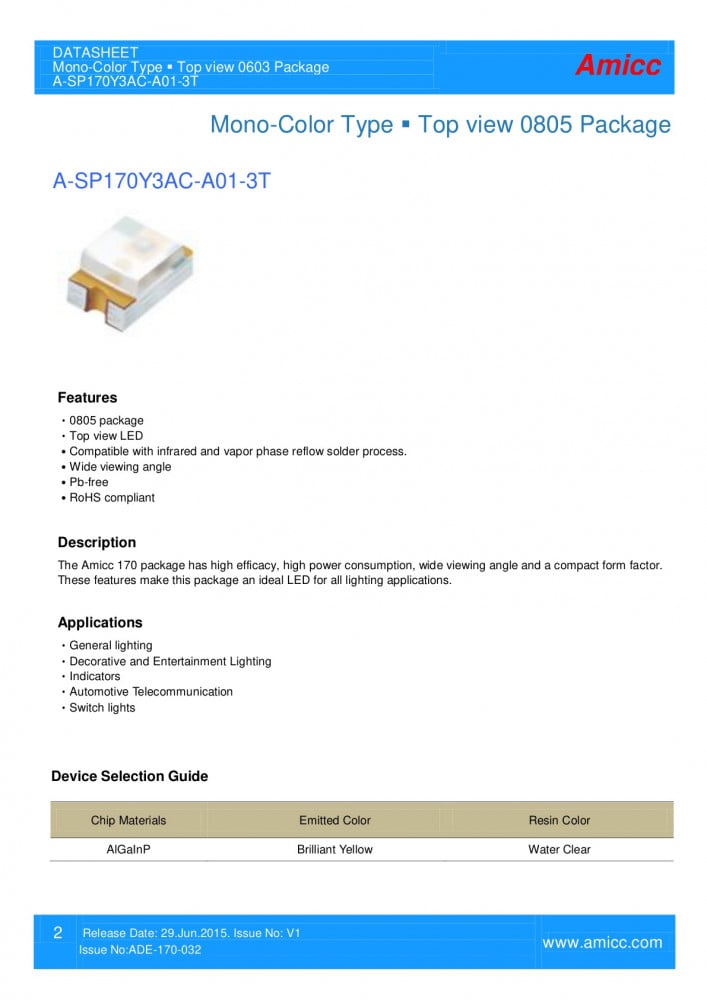 A-SP170Y3AC-A01-3T datasheet page 2