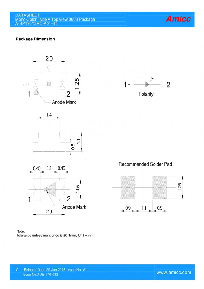 A-SP170Y3AC-A01-3T datasheet page 7