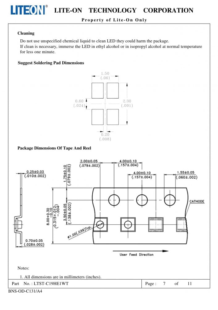 LTST-C19HE1WT datasheet page 8