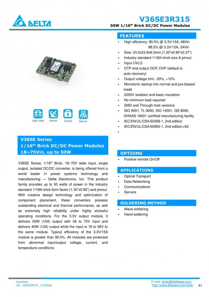 V36SE3R315NRFA datasheet page 1