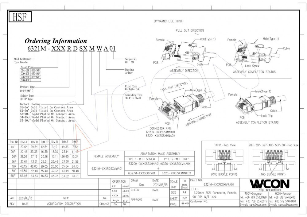 Wcon 6321M-XXXRDSXMWA01 product drawing page 2