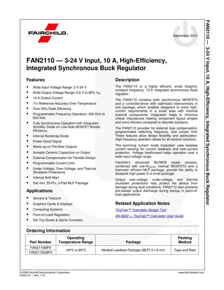 FAN2110 datasheet page 2