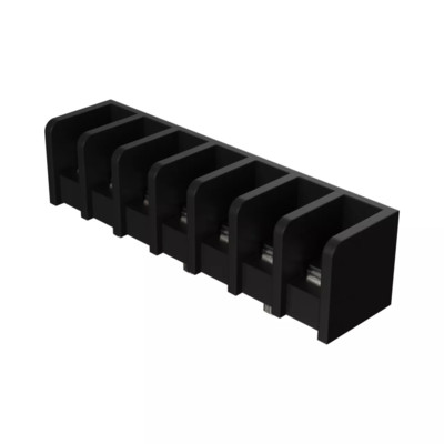 12.70mm Pitch, Single Row, Tri-Barrier Terminal Strip, without Mounting Ends, Black, Steel Screws, 7 Circuits for sale