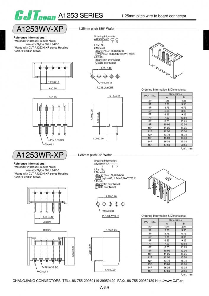 CJT A1253H-11P technical document page 3