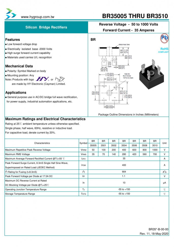BR3501 datasheet page 1
