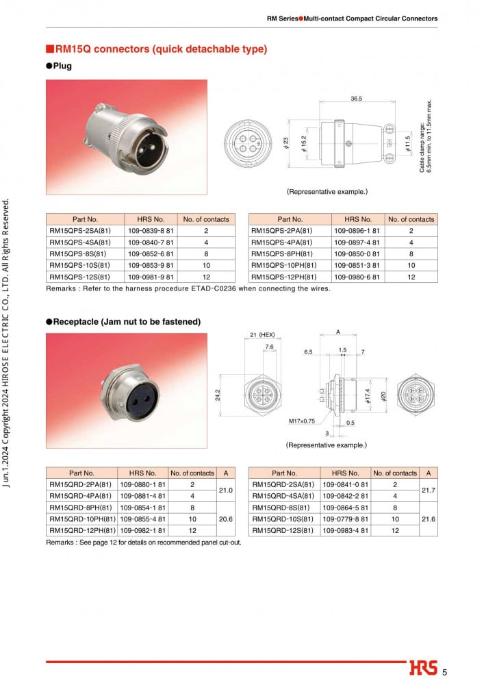 HRS RM Series datasheet page 5