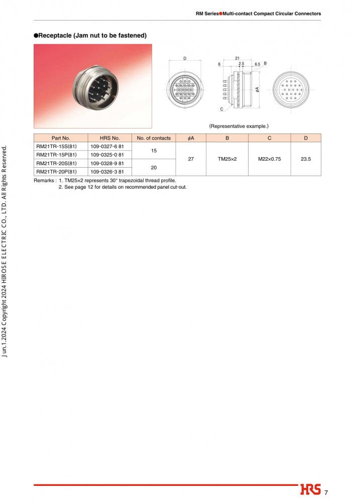 HRS RM Series datasheet page 7