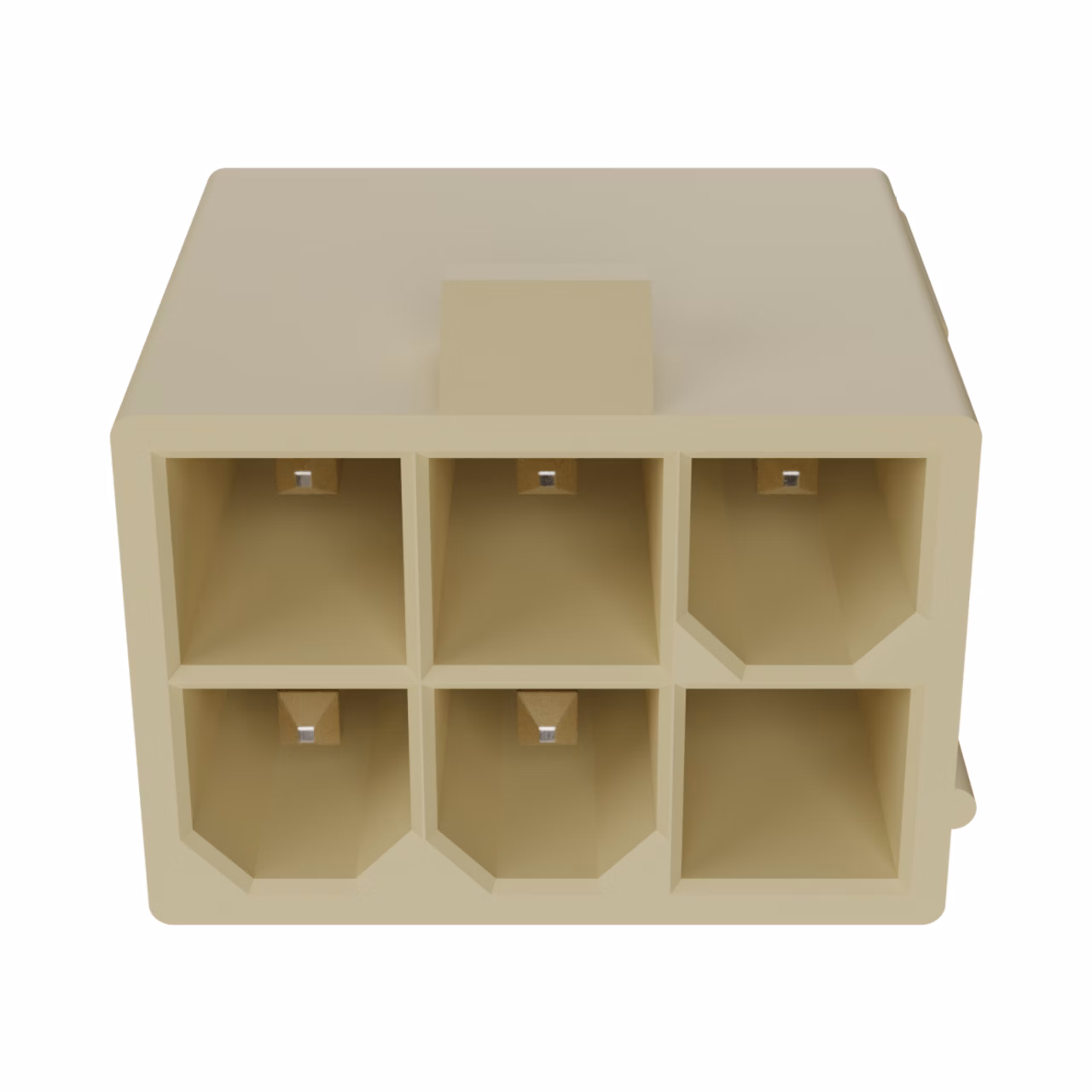Mini-Fit Jr. First Mate / Last Break Header, 4.20mm Pitch, Dual Row, Right-Angle, 6 Circuits, Circuit 1 Voided, Nylon 6/6 94V-0, Natural, Matte Tin (Sn) Plating, with Mounting Pegs, Tray for sale