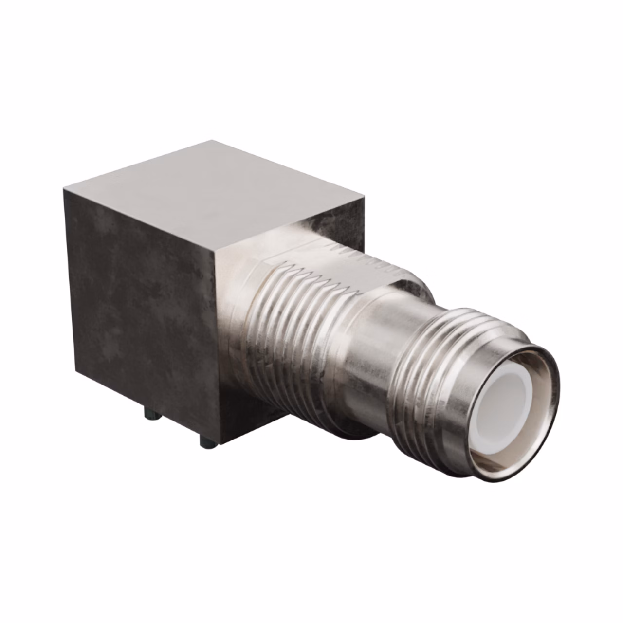 TNC Jack, Reverse Polarity, Right Angle, Bulkhead Receptacle, PCB, Through Hole, Brass Body, Nickel (Ni) Plated, No Hardware Included, One Piece Per Bag, 50 Ohms for sale