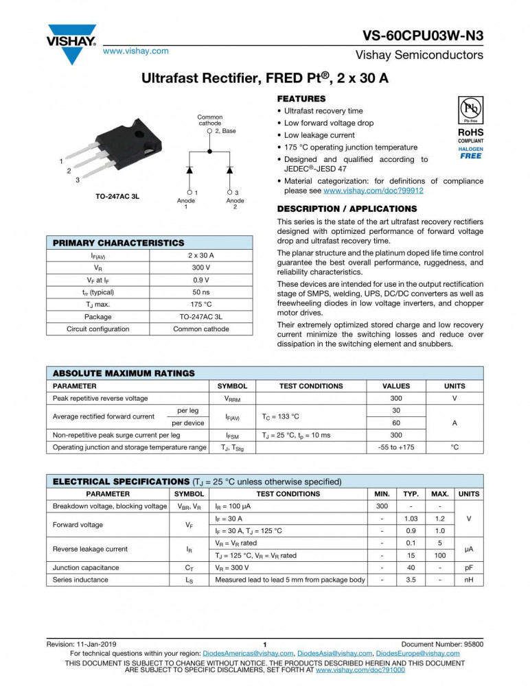 VS-60CPU03W-N3 datasheet page 1