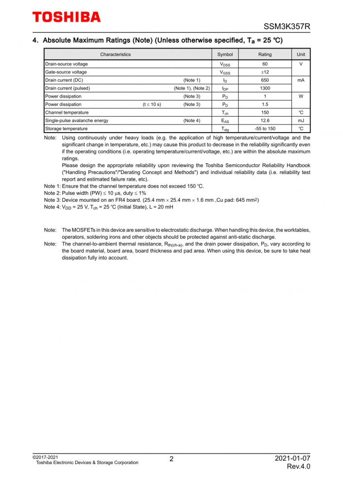 SSM3K357R,LF datasheet page 2