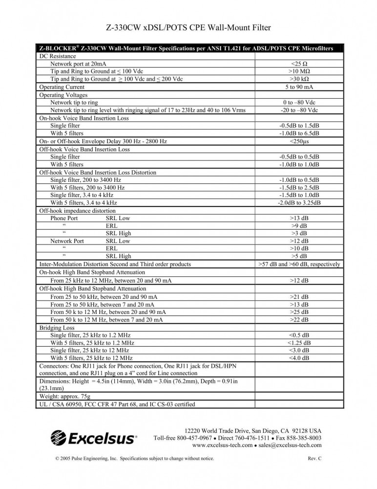 Z-330CW technical document page 2