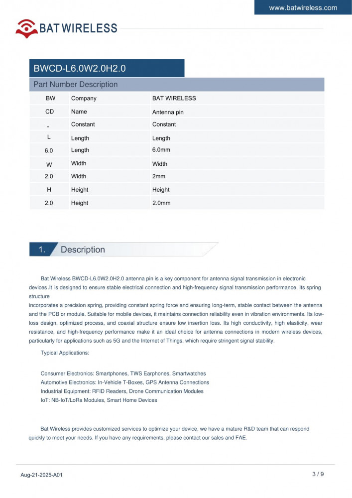 BWCD-L6.0W2.0H2.0 datasheet page 3