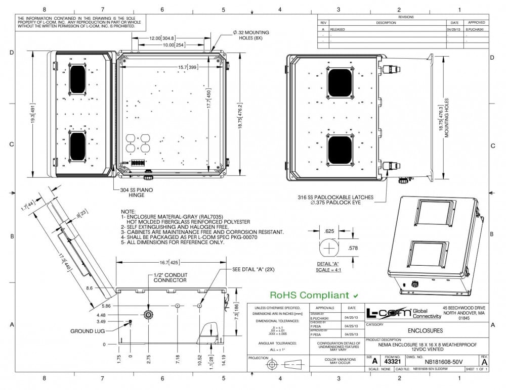 L-com NB181608-50V technical document page