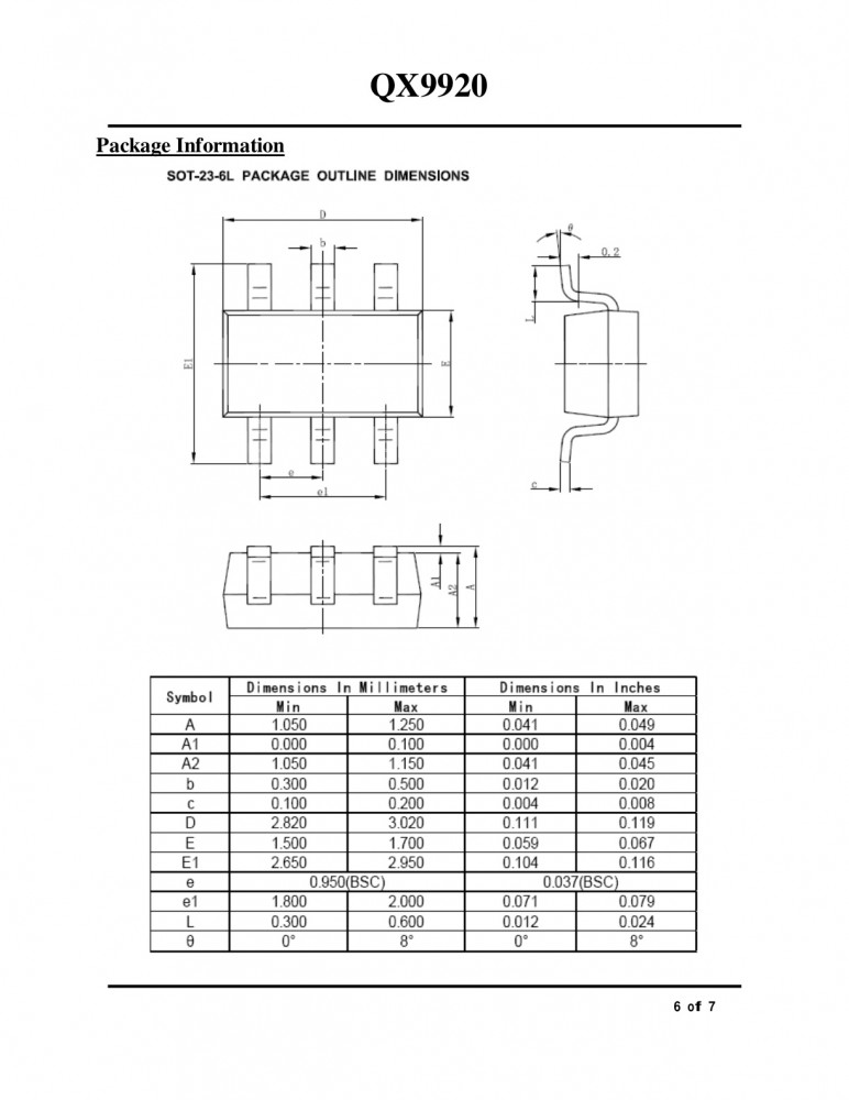 QX9920 datasheet page 6