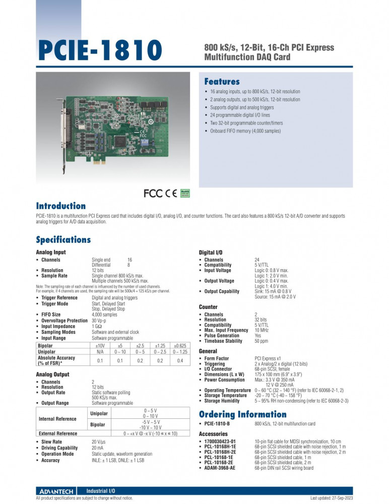 PCIE-1810 product documentation page
