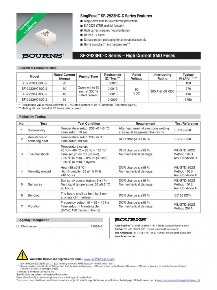SF-2923HC40C-2 datasheet page 1