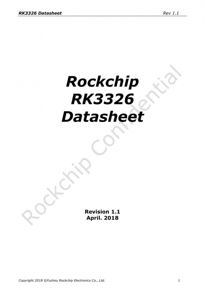RK3326 datasheet page 1