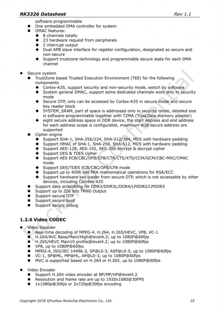 RK3326 datasheet page 10
