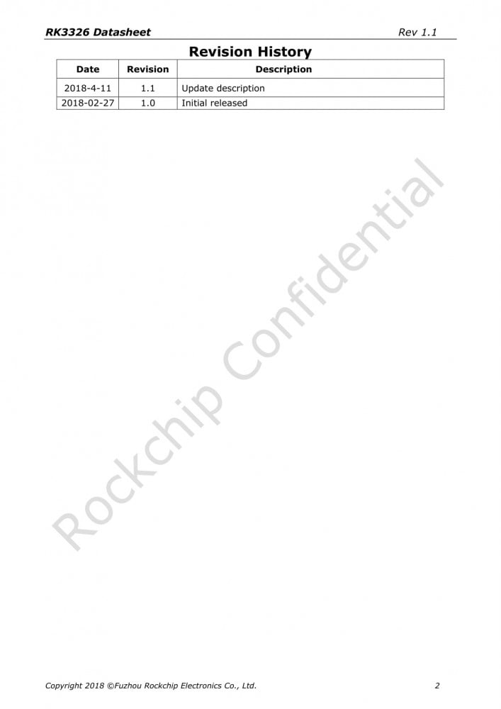 RK3326 datasheet page 2