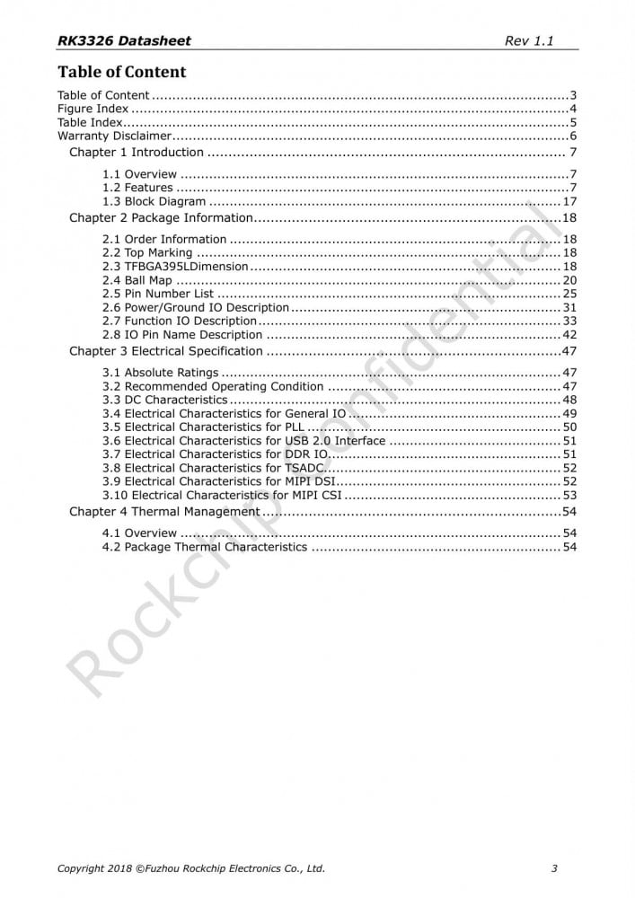 RK3326 datasheet page 3