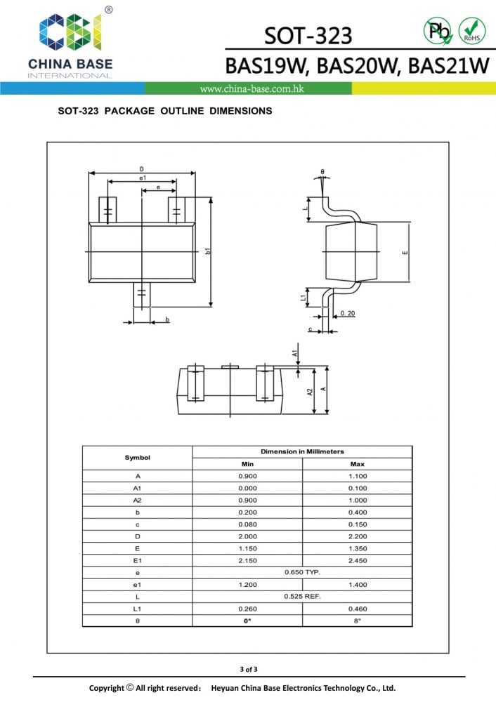CBI BAS21W datasheet page 3