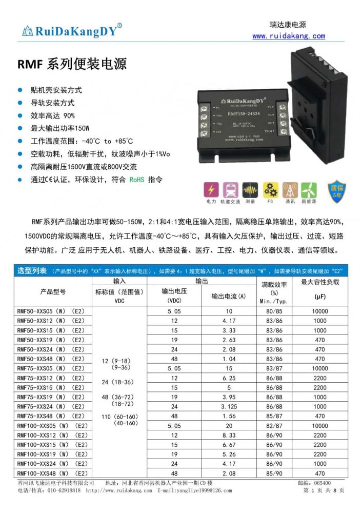 RMF150-110S48 datasheet page 1