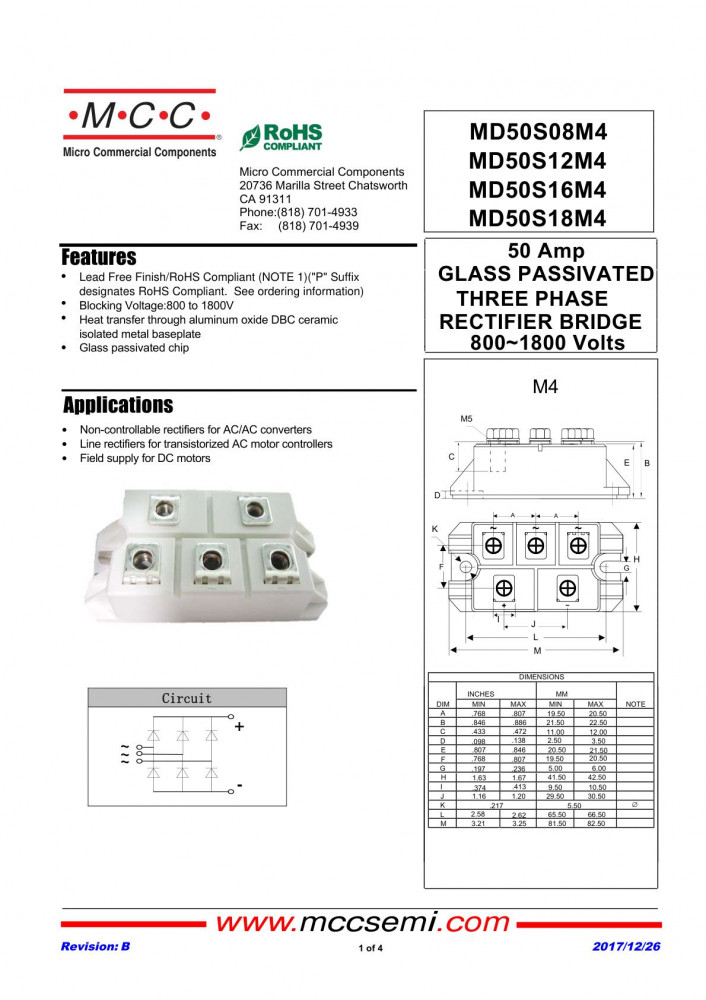 MD50S16M4-BP datasheet page 1