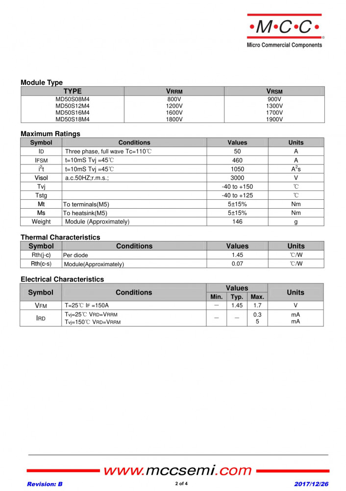 MD50S16M4-BP datasheet page 2